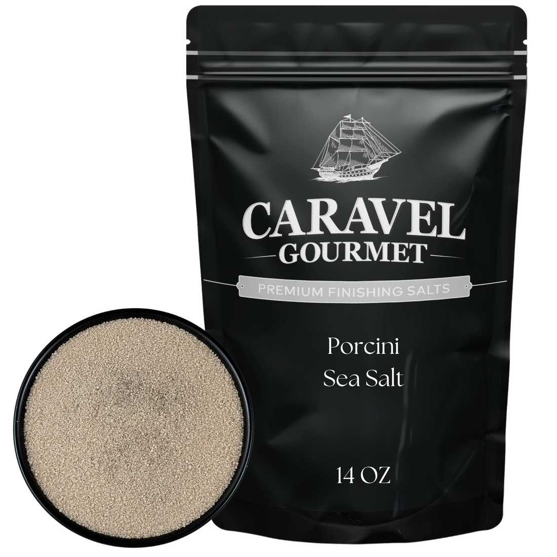 Porcini Sea Salt - Premium Gourmet Finishing Salts by Caravel Gourmet