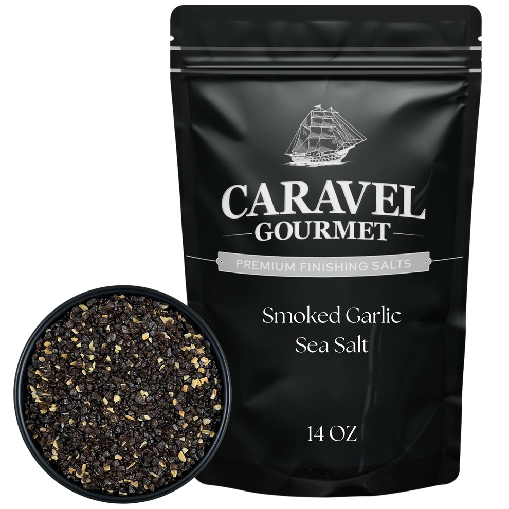 Smoked Garlic Sea Salt - Premium Gourmet Finishing Salts by Caravel Gourmet